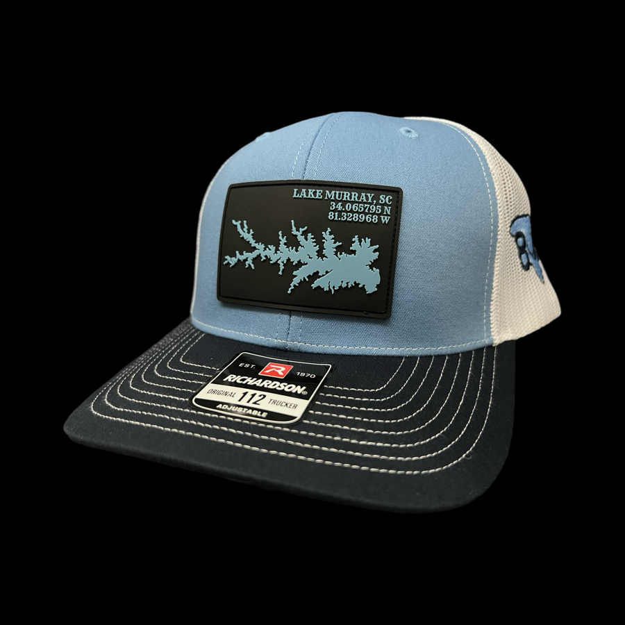 Richardson Lake Murray Peformance PVC Patch Navy Light Blue Trucker Ha ...