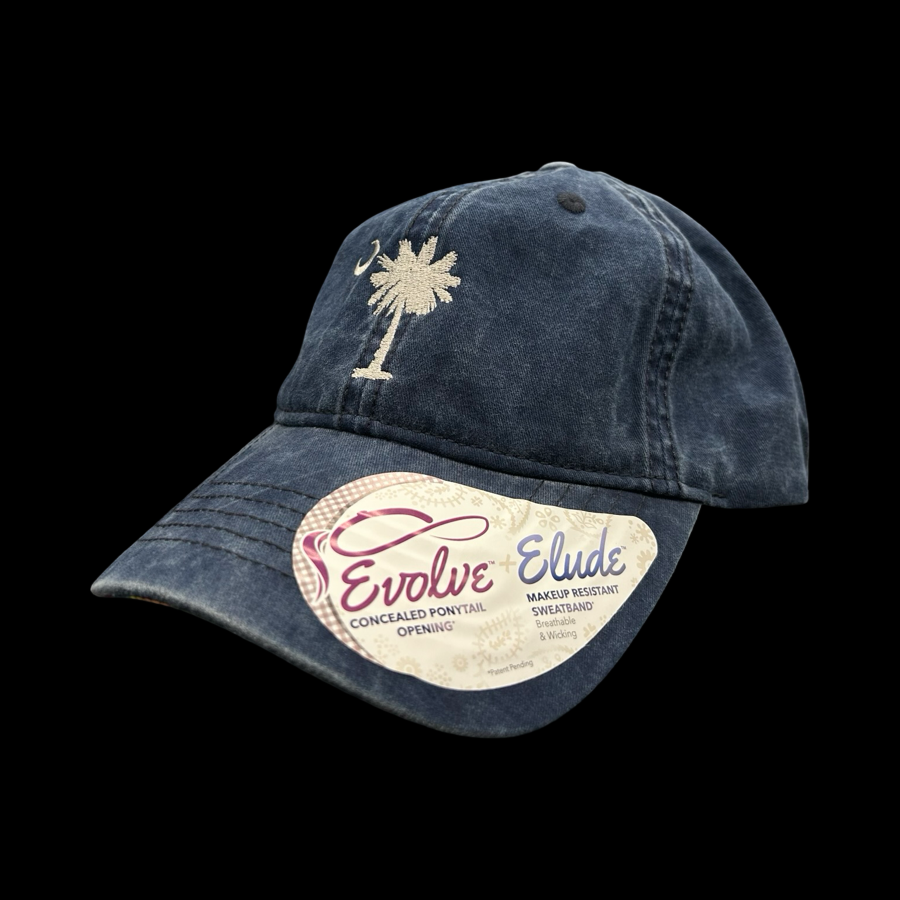 Infinity Palmetto Moon Washed Navy Ladies Concealed Ponytail Hat ...