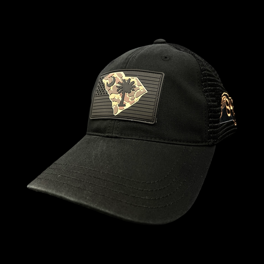 843 Richardson Black Duck Camo Performance PVC Patch Relaxed Trucker H ...