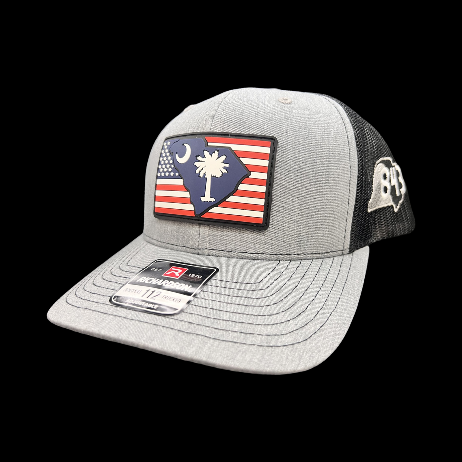 843 Lowcountry Richardson Heather RWB Performance PVC Trucker Hat ...