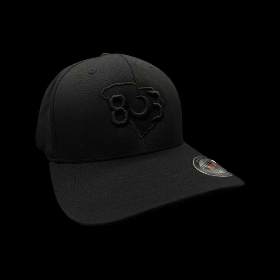 803 Flexfit XXL Black fitted cotton hat (2 logo colors) – Hometown Colors